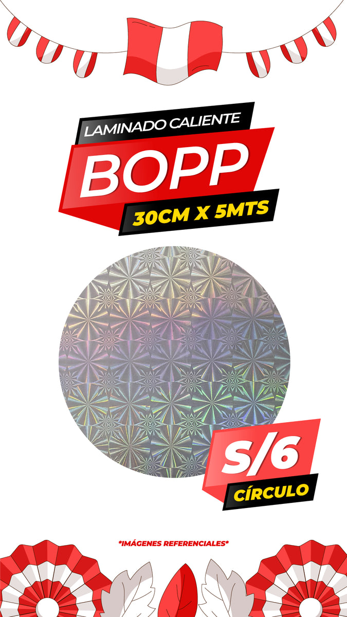 Rollo bopp holográfico CÍRCULO/ 30CMX5M – Izi Crafts