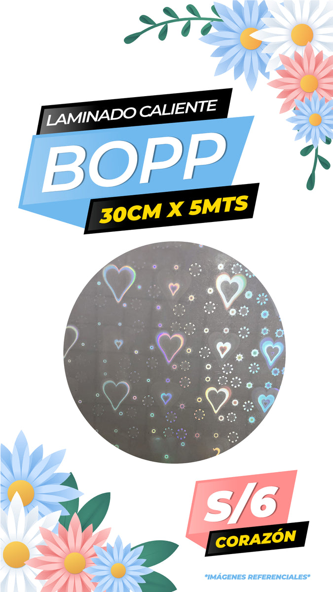 Rollo bopp holográfico CORAZÓN / 30CMX5M – Izi Crafts