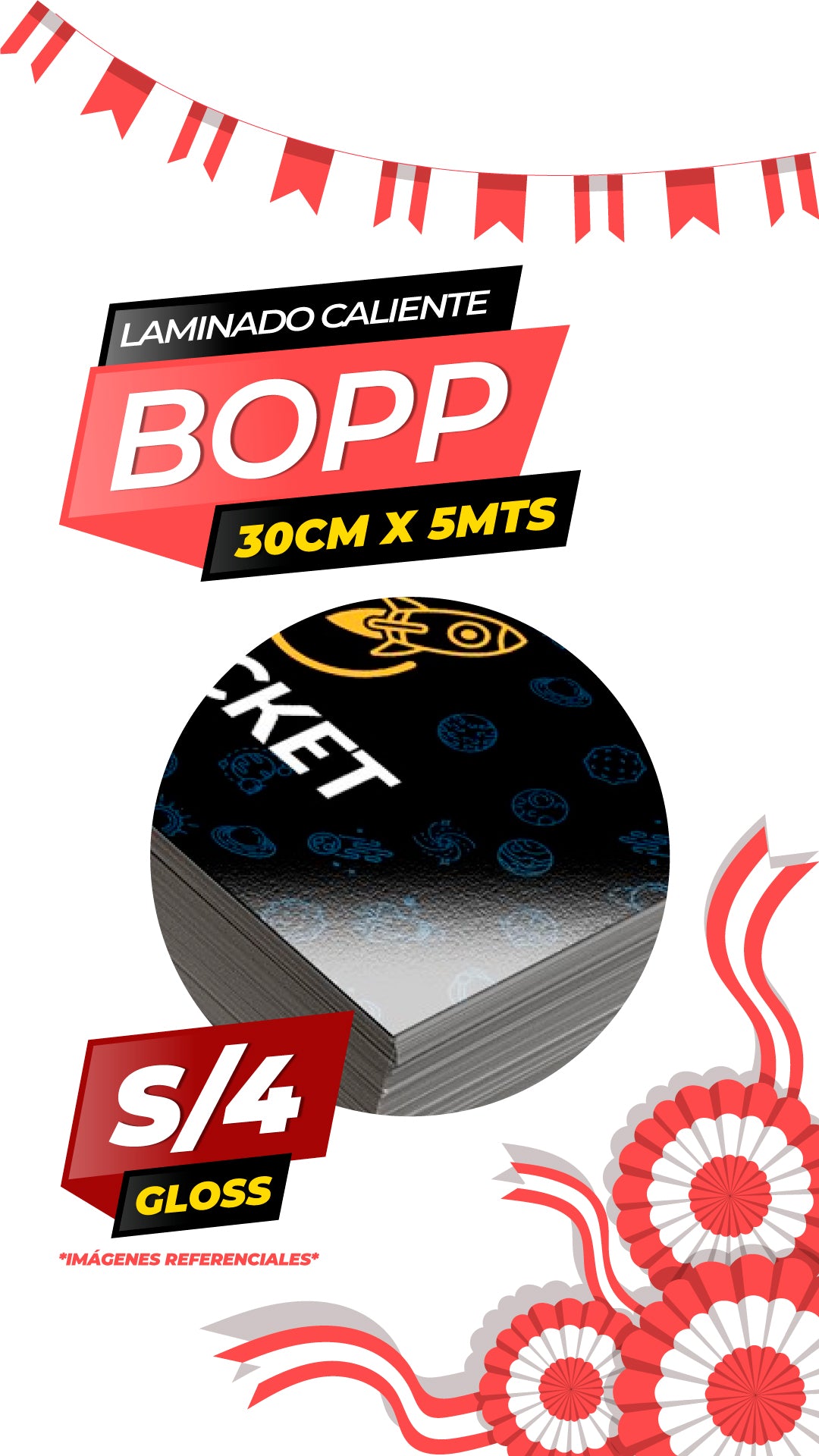 Rollo bopp GLOSSY / 30CMX5M – Izi Crafts